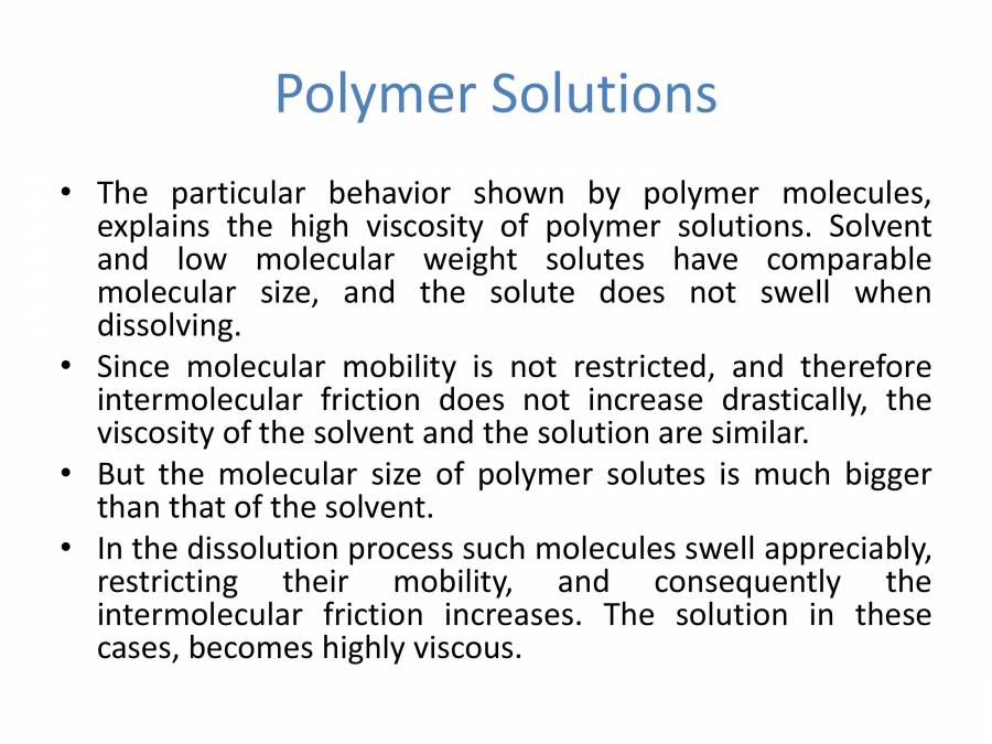 Presentation On Polymer Solutions - PowerPoint Slides - LearnPick India