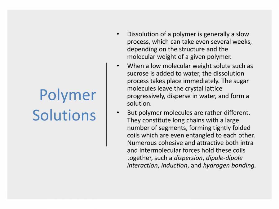 Presentation On Polymer Solutions - PowerPoint Slides - LearnPick India