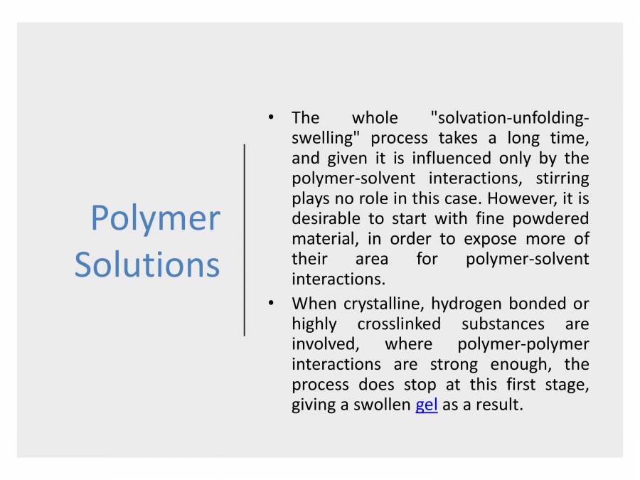 Presentation On Polymer Solutions - PowerPoint Slides - LearnPick India