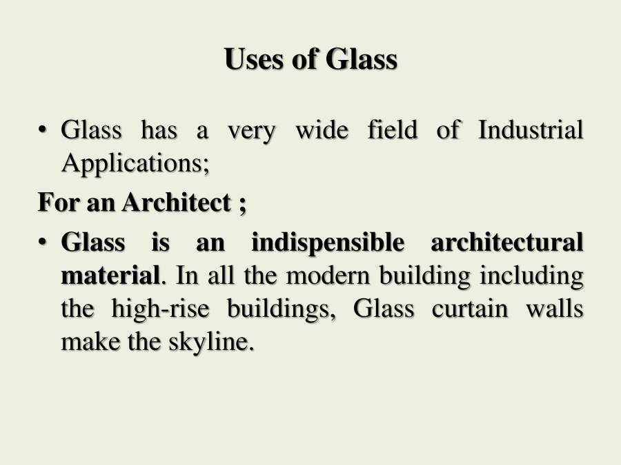 PPT On Building Construction Material (Glass) - PowerPoint Slides ...