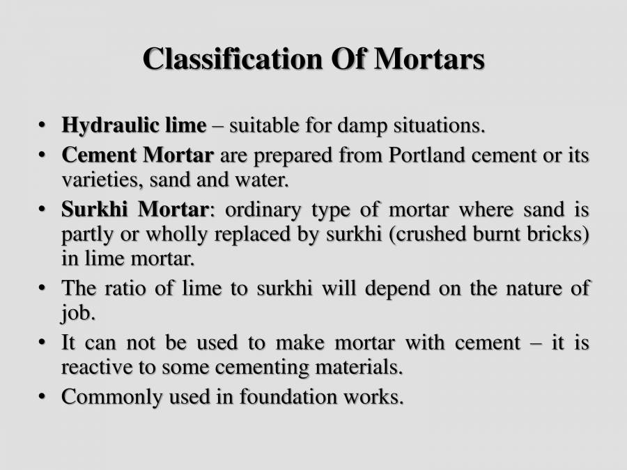 Building Construction Material (Mortars And Plasters) - PowerPoint ...