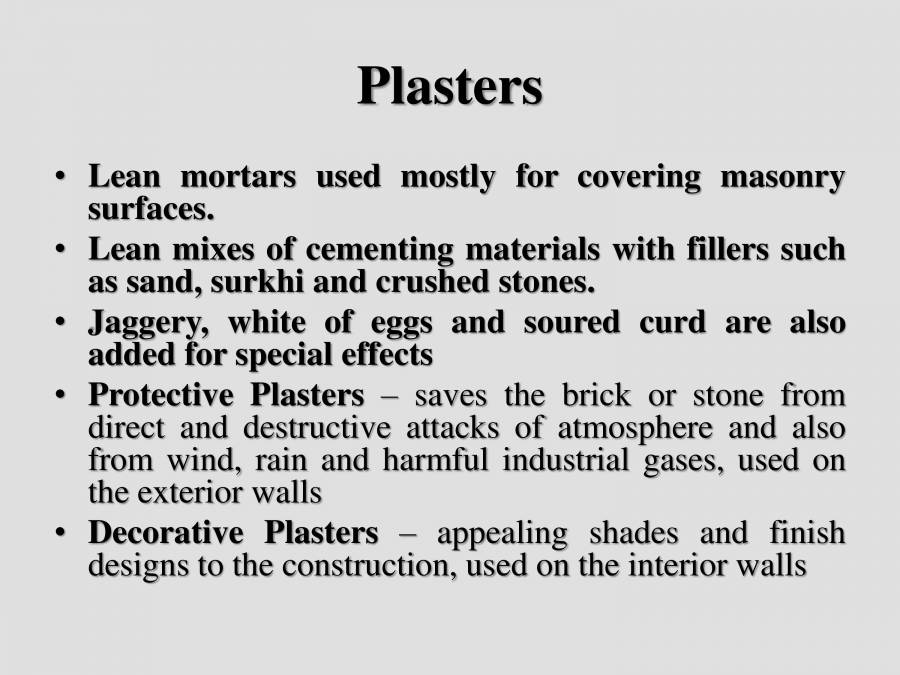 Building Construction Material (Mortars And Plasters) - PowerPoint ...