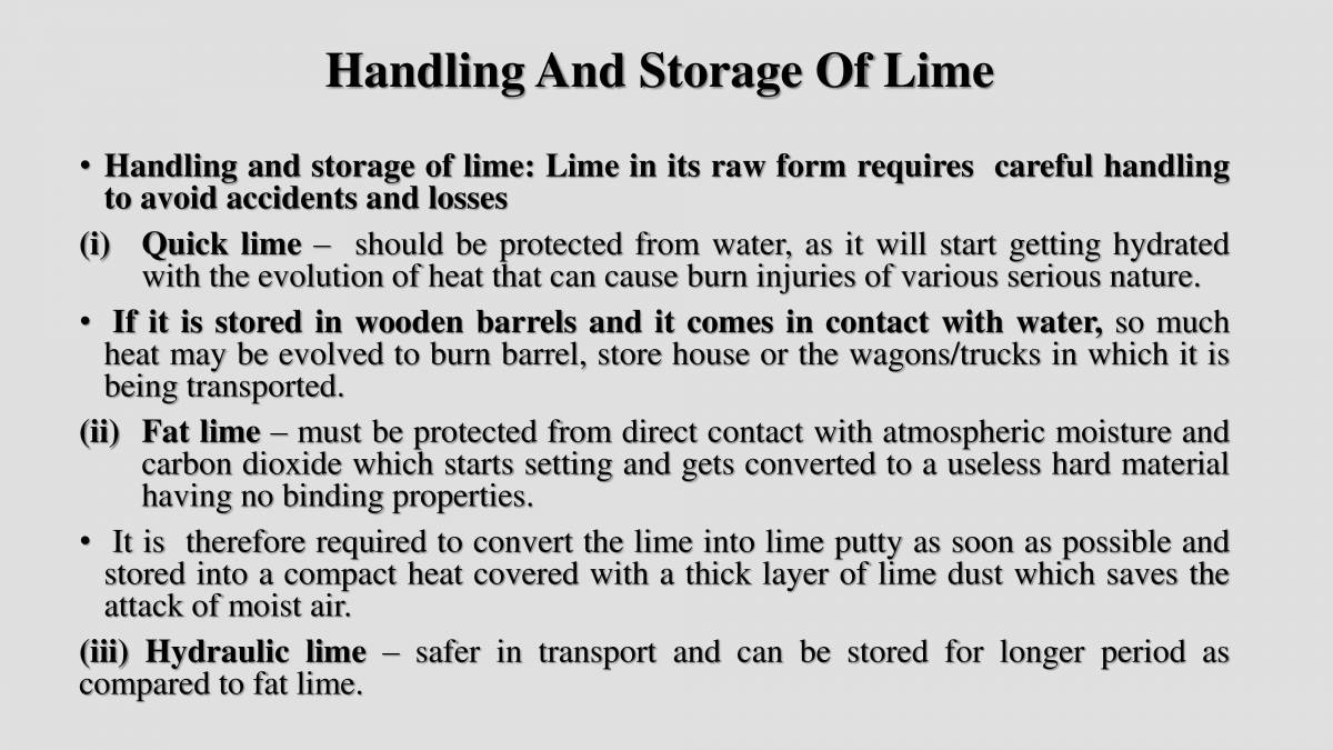 PPT On Lime ( Building Construction Material) - PowerPoint Slides ...