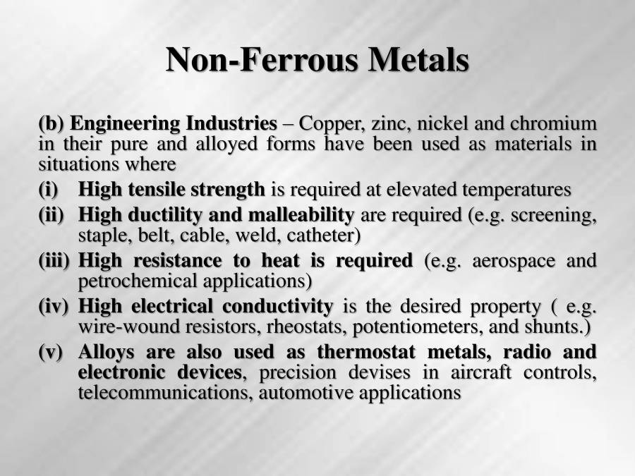 PPT On Non Ferrous Metals ( Building Construction Material ...
