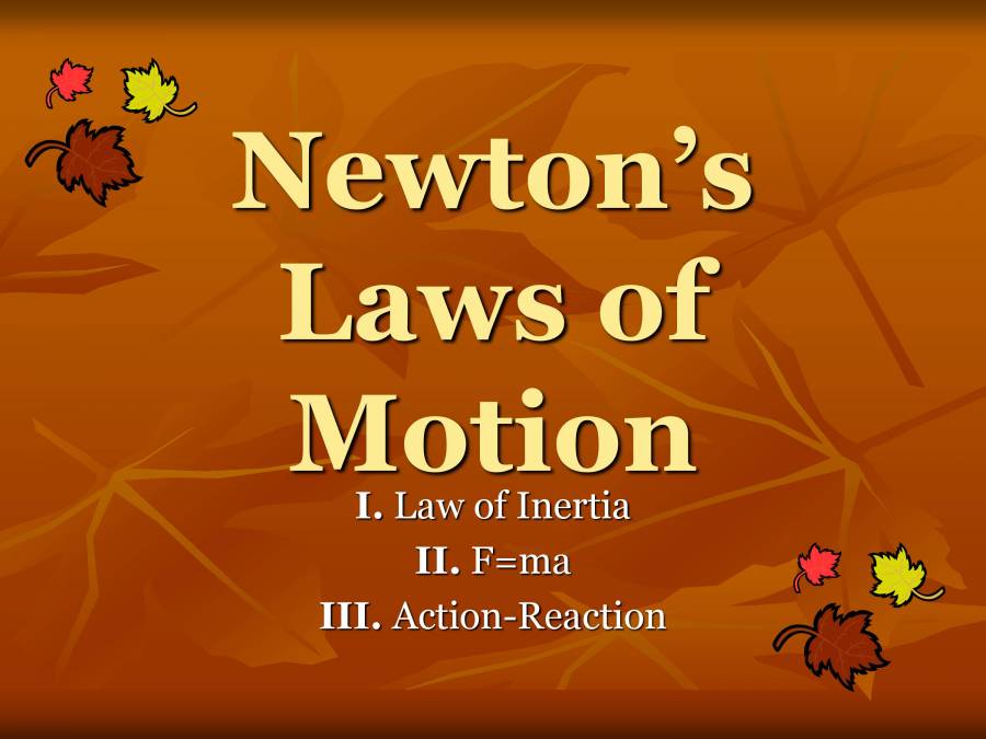 Newton's Laws Of Motion - PowerPoint Slides - LearnPick India
