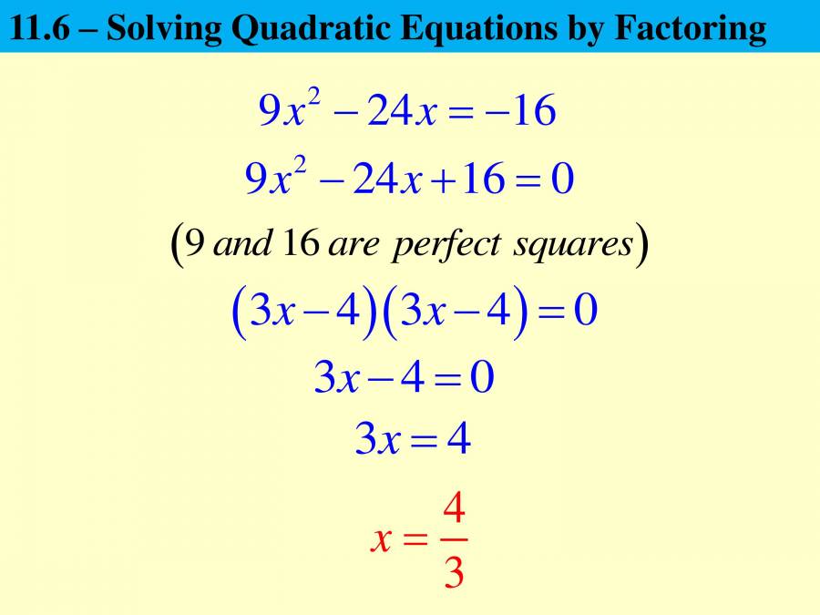 Quadratic Equation - PowerPoint Slides - LearnPick India