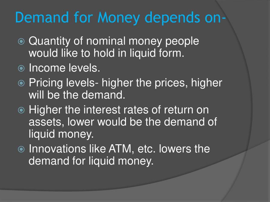 PPT On Concept Of Demand For Money - PowerPoint Slides - LearnPick India