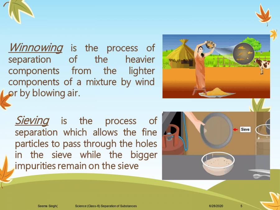 Presentation On Science_Class-6_Separation Of Substances - PowerPoint Slides - LearnPick India