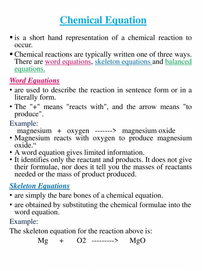Presentation Chemical Reactions And Equations - PowerPoint Slides ...
