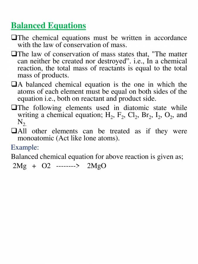 Presentation Chemical Reactions And Equations - PowerPoint Slides ...