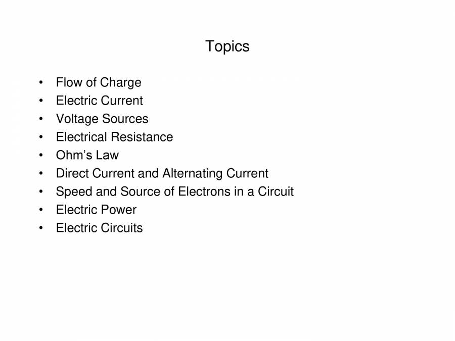 Electrical Circuit And Basics Of Electricity - PowerPoint Slides ...