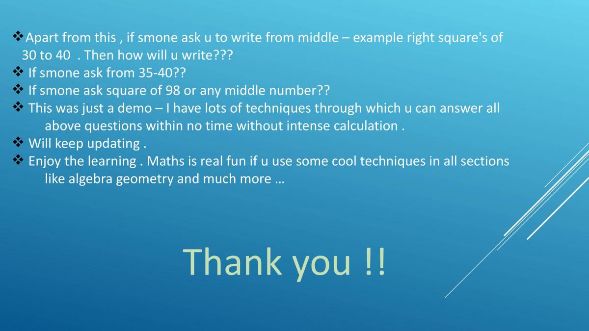 How To Calculate Squares Of Numbers Up To Million Without Intense ...