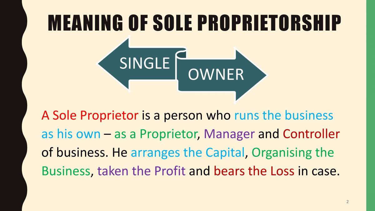 Presentation On Sole Trading - PowerPoint Slides - LearnPick India