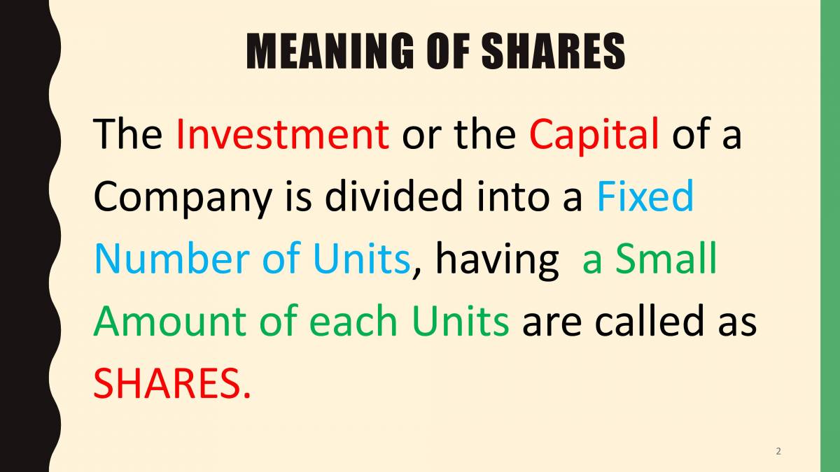 Presentation On Shares - PowerPoint Slides - LearnPick India