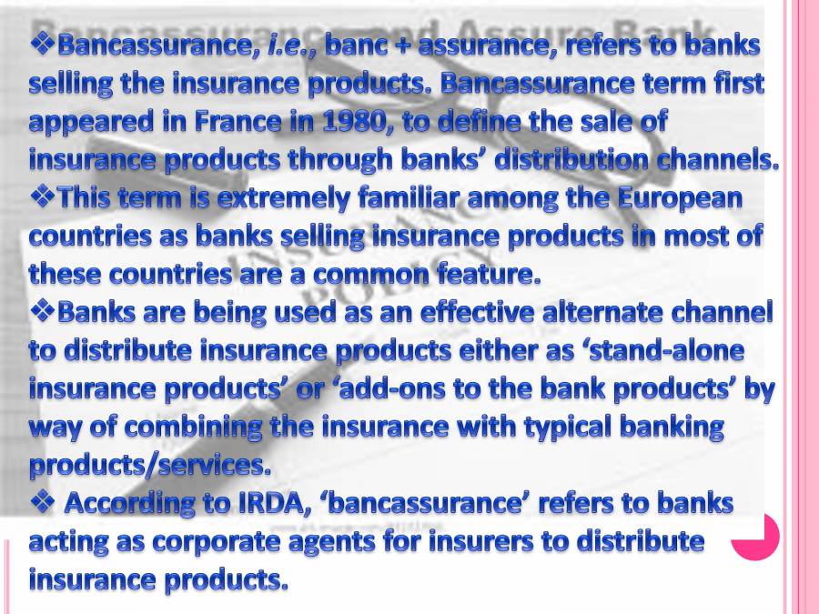 Presentation On Bank Assurance - PowerPoint Slides - LearnPick India