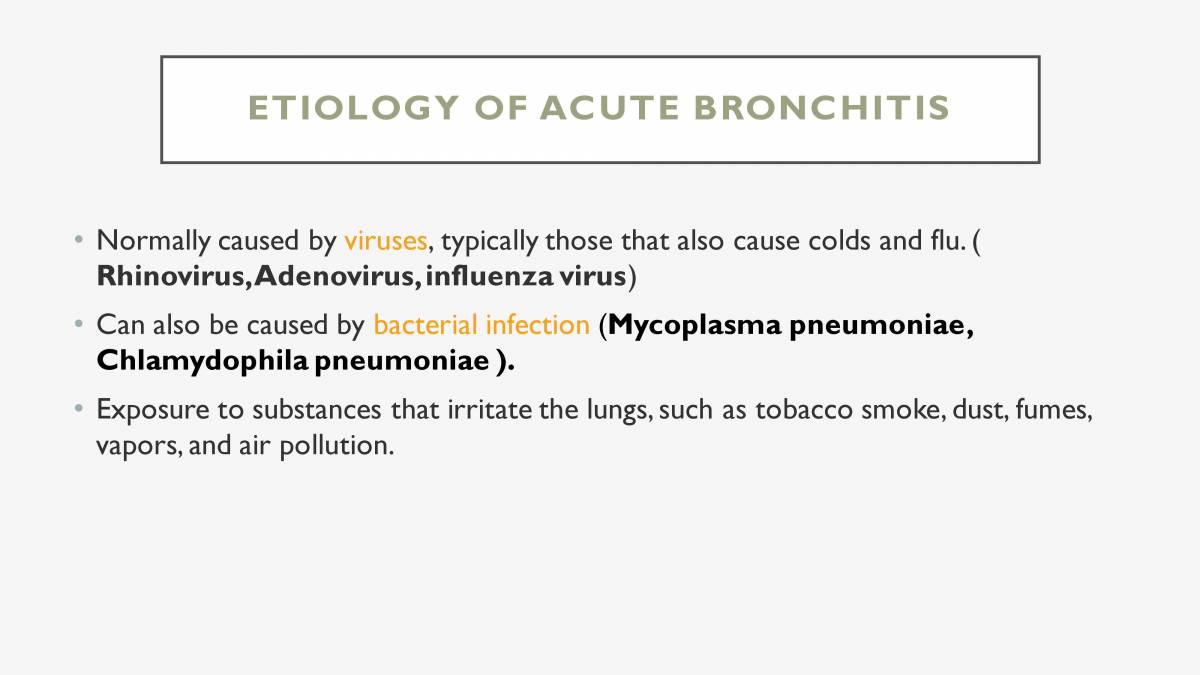 Presentation On Bronchitis - PowerPoint Slides - LearnPick India