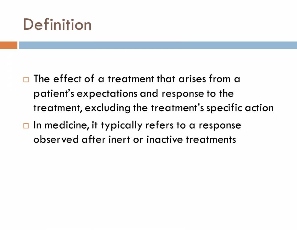 Placebo Effect Definition