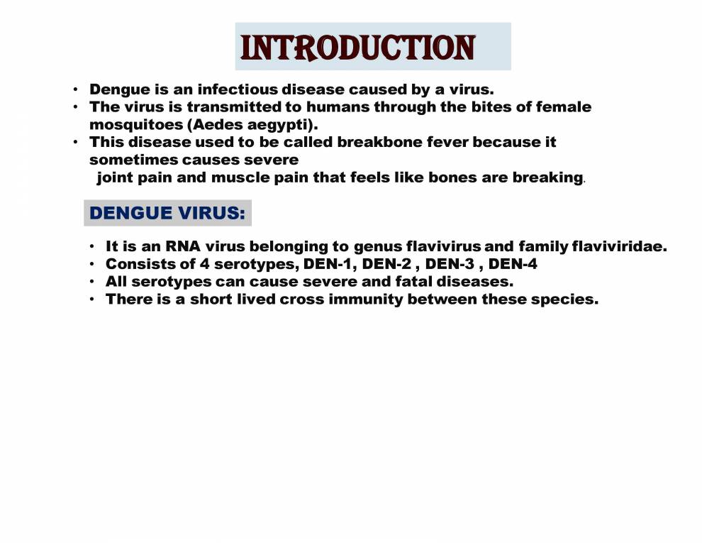 Presentatin On Dengue - PowerPoint Slides - LearnPick India