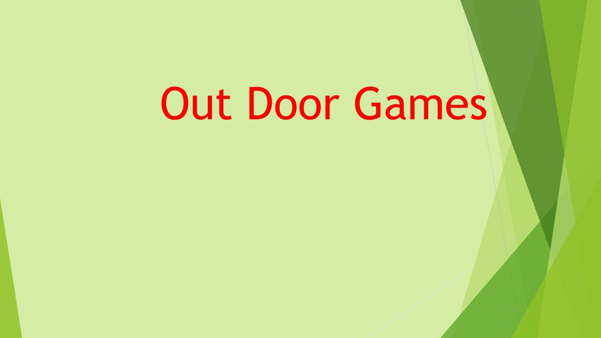 Presentation On Outdoor Games - PowerPoint Slides - LearnPick India