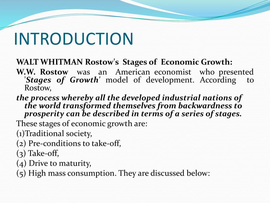 Presentation On The Stages Of Economic Growth - PowerPoint Slides ...