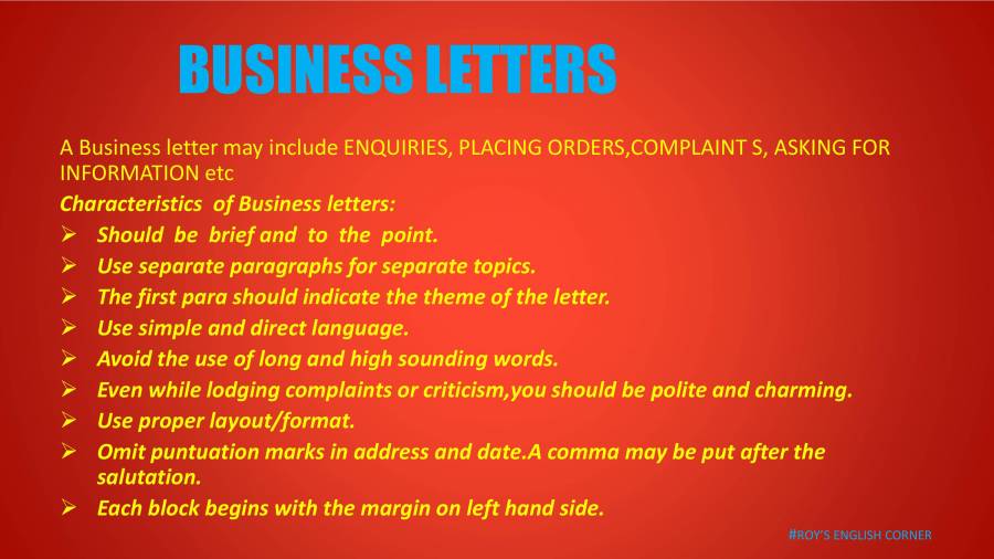 Presentation On Business Letters: How To Write A Business Letter ...