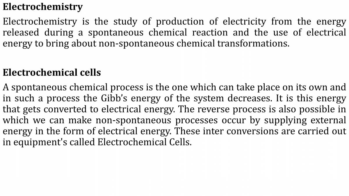 Presentation On Electrochemistry - PowerPoint Slides - LearnPick India
