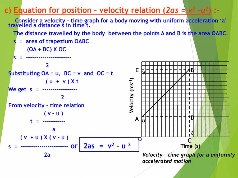 Presentation On Equation Of Motion - PowerPoint Slides - LearnPick India