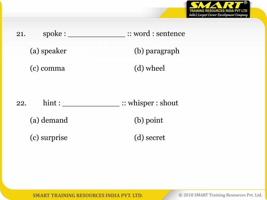 Word Analogies - PowerPoint Slides - LearnPick India