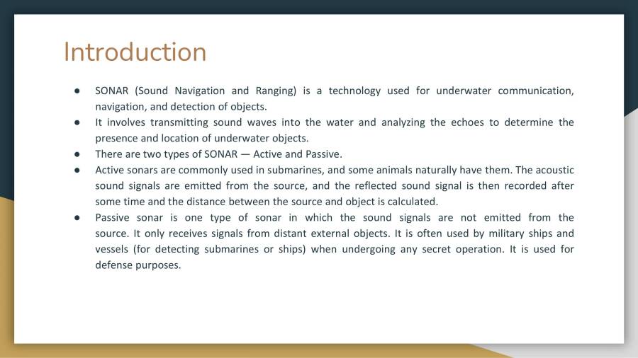 DS Processor Application In SONAR Systems - PowerPoint Slides - LearnPick India