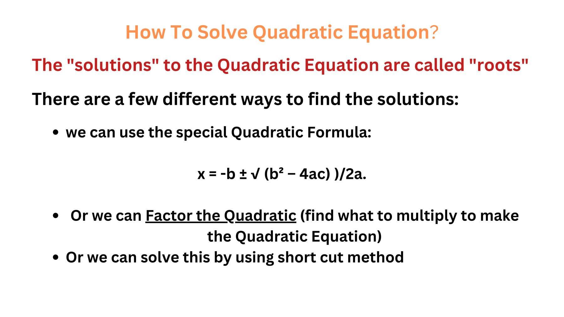Quadratic Equation Short Tricks - PowerPoint Slides - LearnPick India
