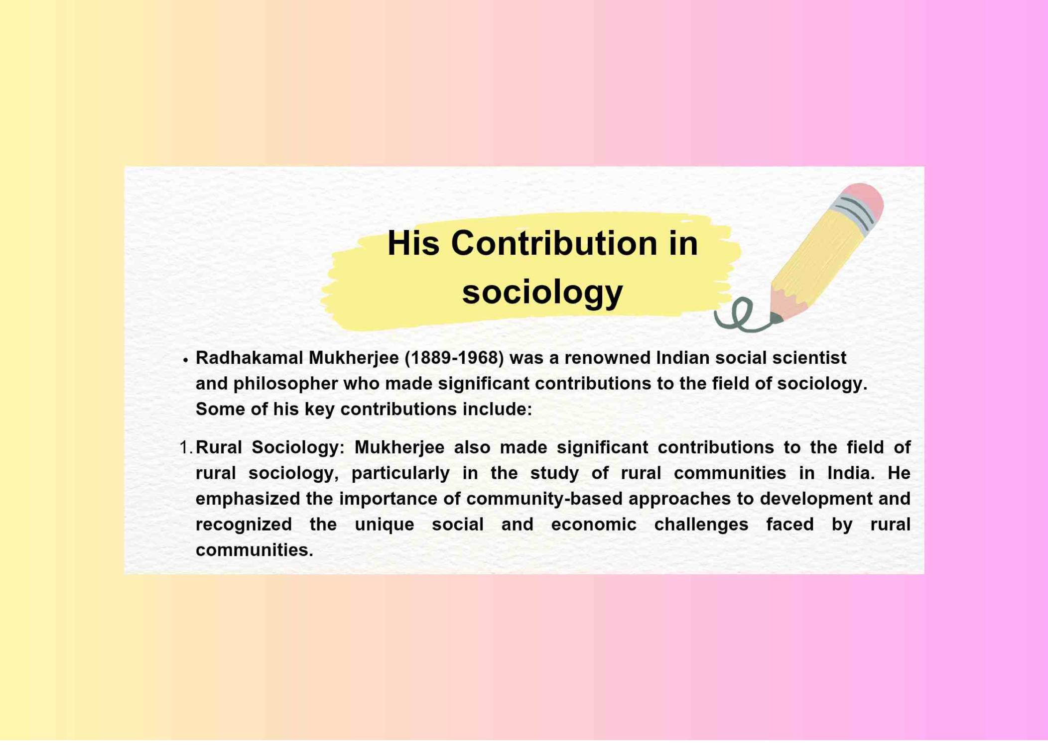 Indian Sociologist - Radhakamal Mukherjee - PowerPoint Slides ...
