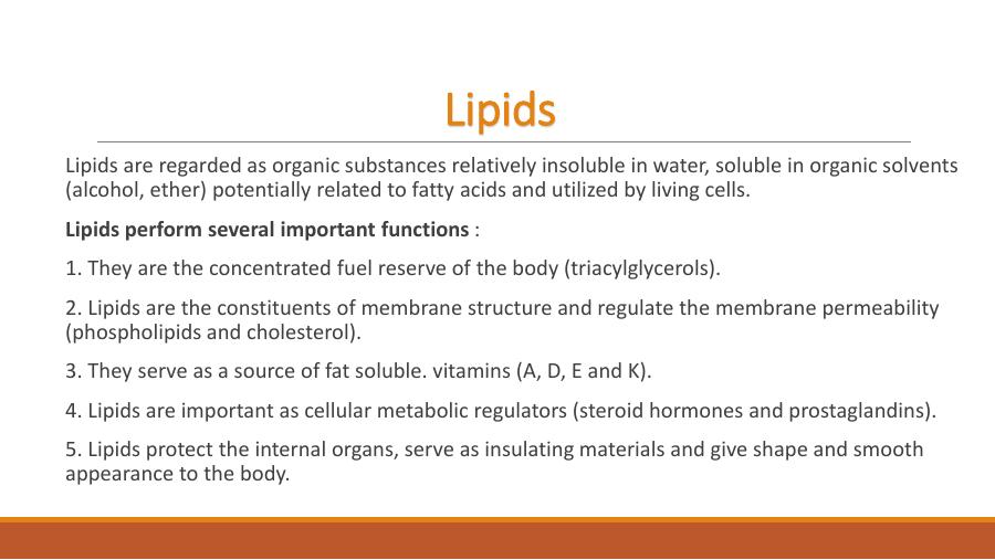 Lipid Chemistry - PowerPoint Slides - LearnPick India
