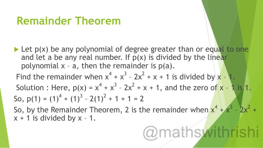 Polynomial (Class 10th) - PowerPoint Slides - LearnPick India