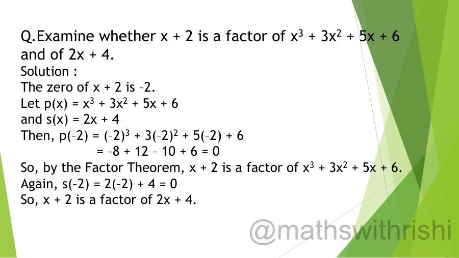 Polynomial (Class 10th) - PowerPoint Slides - LearnPick India