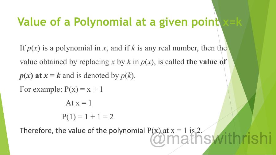 Polynomial (Class 10th) - PowerPoint Slides - LearnPick India