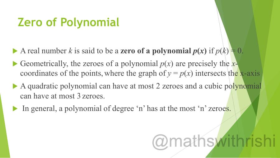 Polynomial (Class 10th) - PowerPoint Slides - LearnPick India