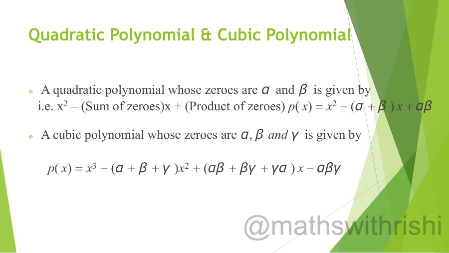 Polynomial (Class 10th) - PowerPoint Slides - LearnPick India