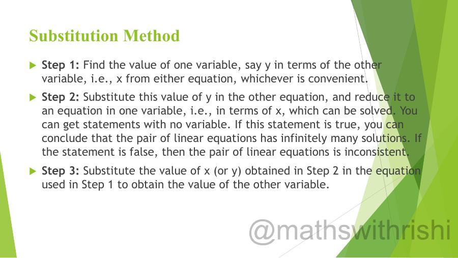 PAIR OF LINEAR EQUATIONS IN TWO VARIABLES (Class 10th) - PowerPoint ...