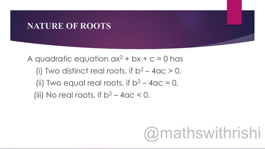 QUADRATIC EQUATION Class(10th) - PowerPoint Slides - LearnPick India