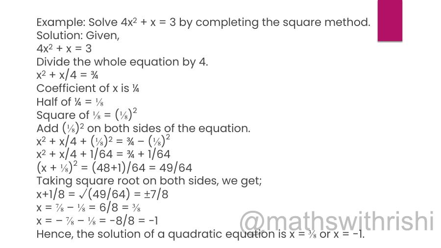 QUADRATIC EQUATION Class(10th) - PowerPoint Slides - LearnPick India