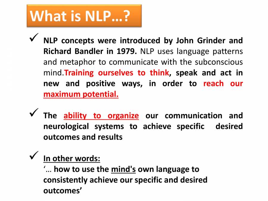 Neuro Lingiuistic Programming - PowerPoint Slides - LearnPick India