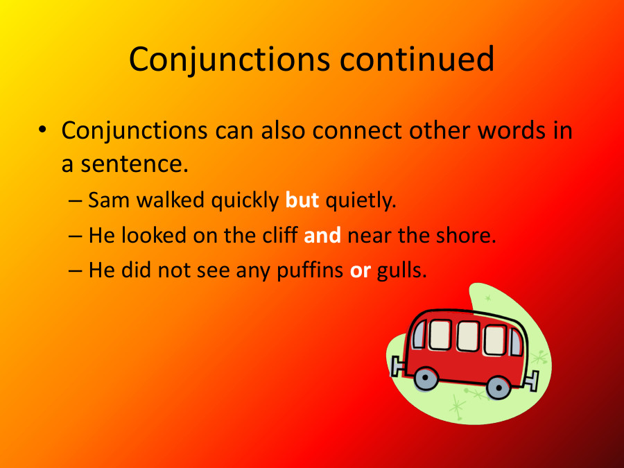 Conjunctions (English Grammar) - PowerPoint Slides - LearnPick India