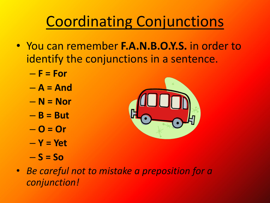 Conjunctions (English Grammar) - PowerPoint Slides - LearnPick India