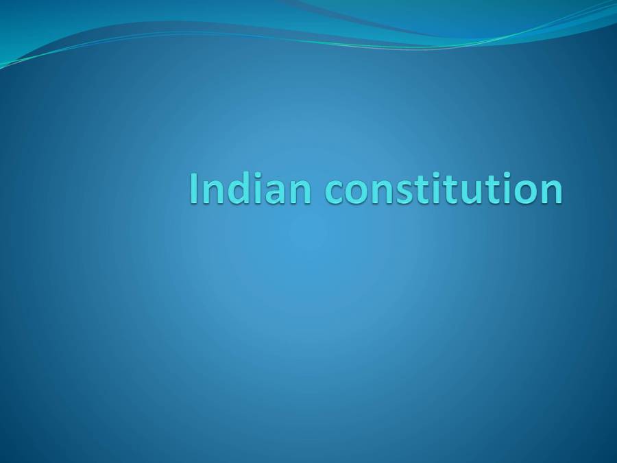 Indian Constitution - PowerPoint Slides - LearnPick India