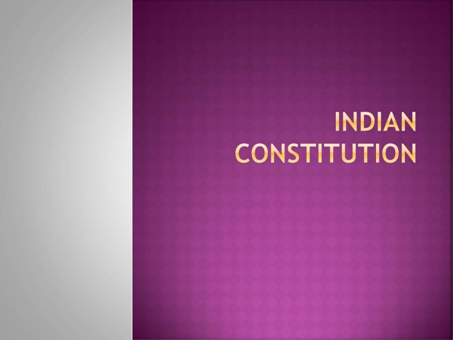 Indian Constitution - PowerPoint Slides - LearnPick India