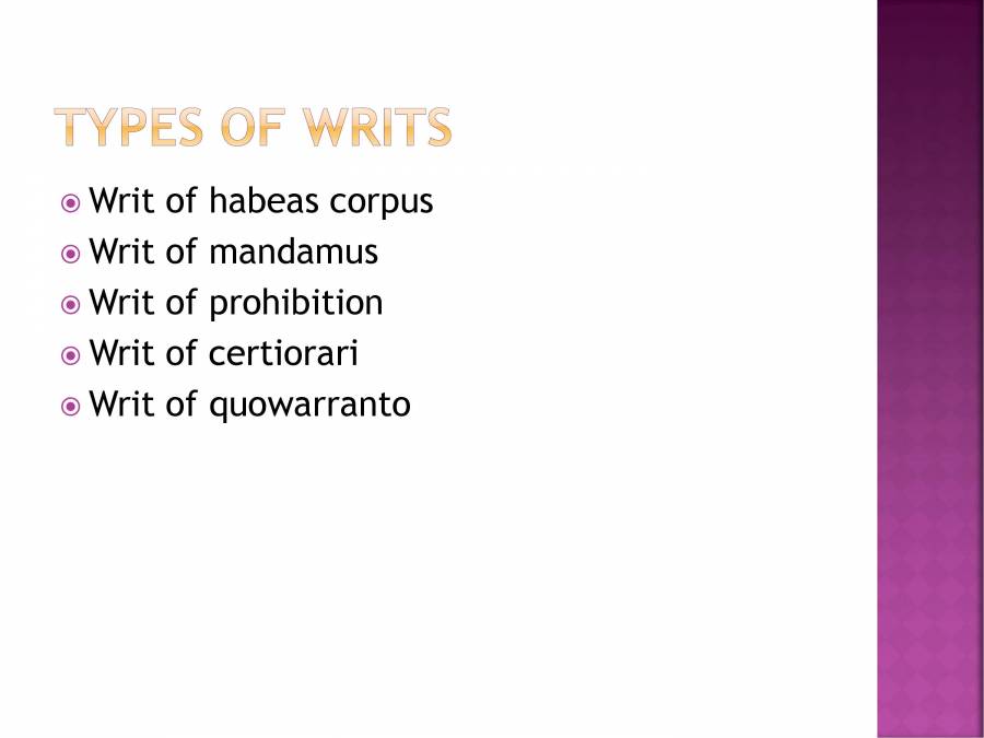 Writ - PowerPoint Slides - LearnPick India