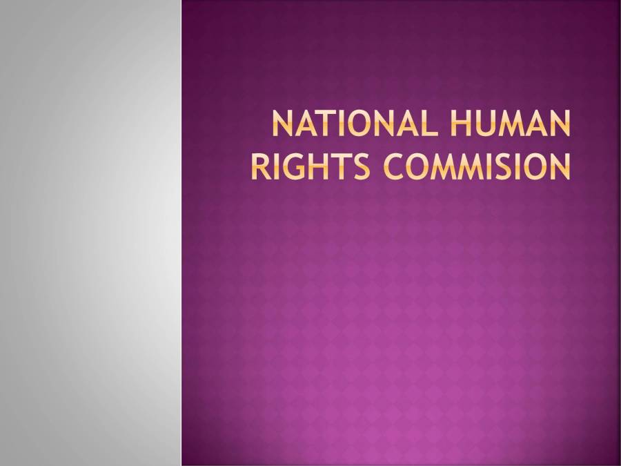 National Human Rights Commission - PowerPoint Slides - LearnPick India