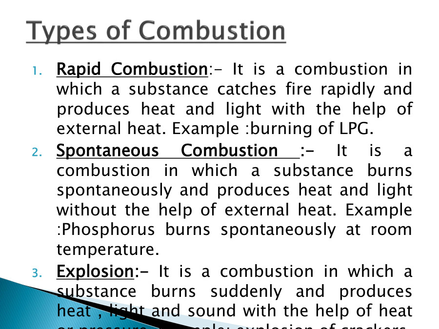 Combustion and flames - PowerPoint Slides - LearnPick India