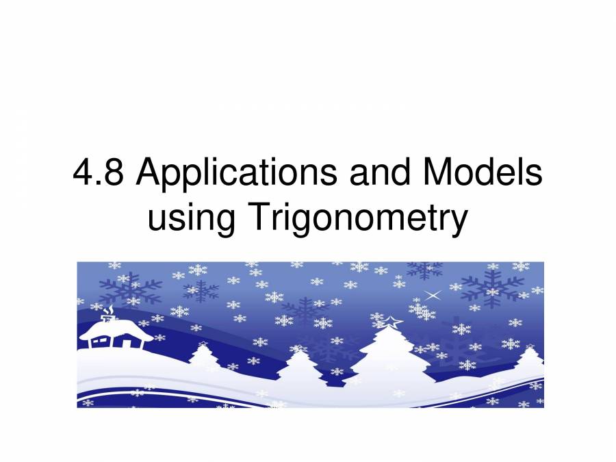 Models And Some Application Of Trigonometry - PowerPoint Slides ...