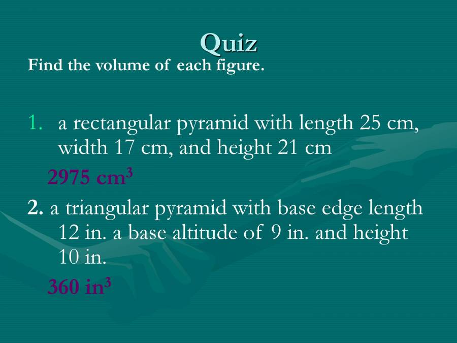 Volume And Surface Areas - PowerPoint Slides - LearnPick India
